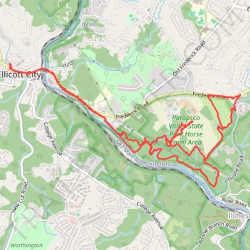 Patapsco Valley State Park - Horse Farm Area: trail, distance ...